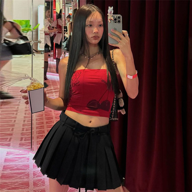 #Sisjuly# Hot little sexy retro cherry all-match tube top female hottie ...