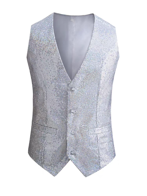 Stage performance shiny vest, royal blue, big red, gold, silver and ...