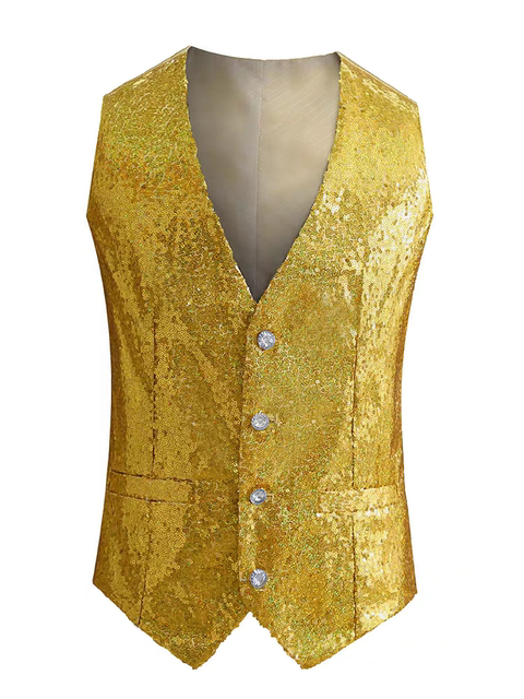 Stage performance shiny vest, royal blue, big red, gold, silver and ...