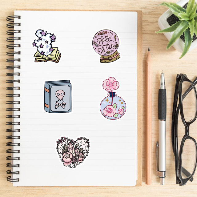 100 bohemian style witch cartoon stickers for electric vehicles ...