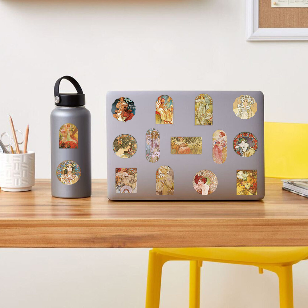 50 Renaissance vintage famous painting stickers for notebooks, mobile ...