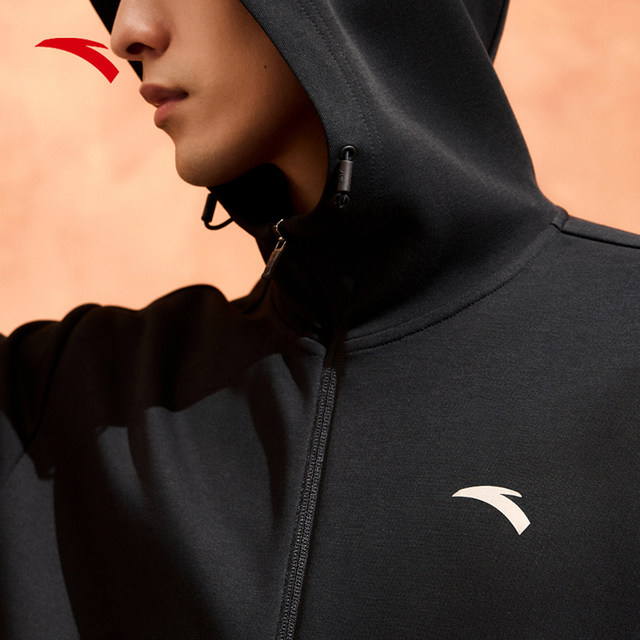 Anta sports jacket Men's winter new knitted cardigan hooded casual long ...