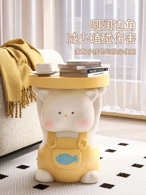 Creative cartoon coffee table living room sofa side table cream style ...