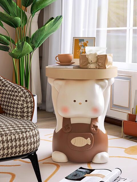 Creative cartoon coffee table living room sofa side table cream style ...