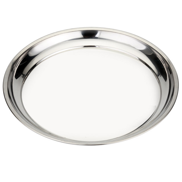 Thick stainless steel disk round large disc shallow tray flat plate ...