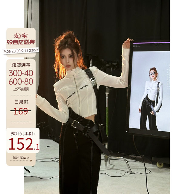 Li Wanjun Slimming Top American Printed Short Jacket Women's Spring and ...