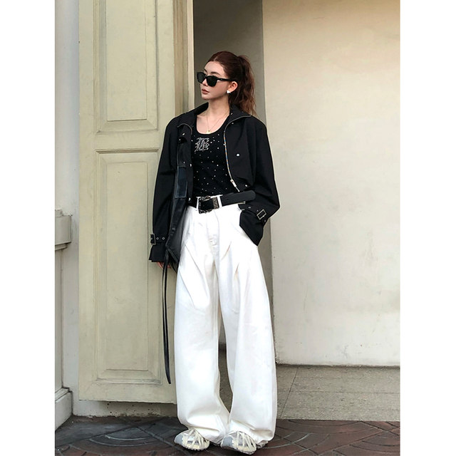 Li Wanjun American stand-up collar short jacket top for women early ...