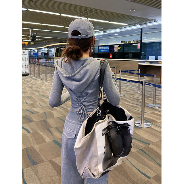 Li Wanjun Lace-up waist-hugging hooded cardigan jacket for women's ...