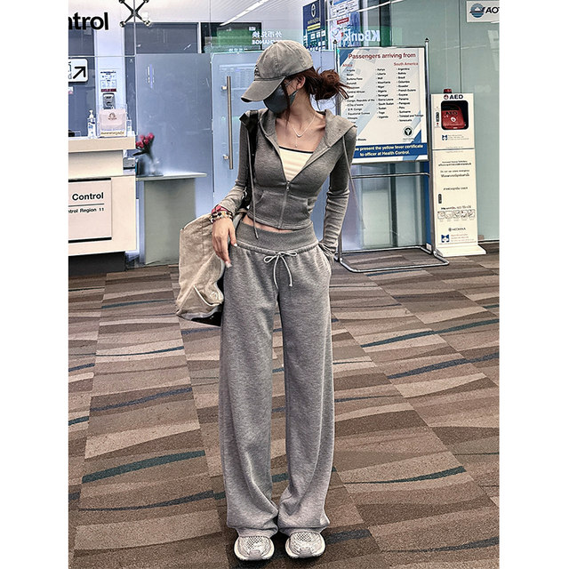 Li Wanjun Lace-up waist-hugging hooded cardigan jacket for women's ...