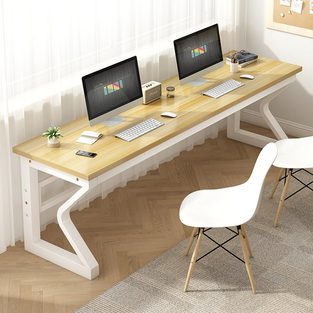 Simple desktop computer desk, home bedroom desk, integrated double study desk, student writing ...