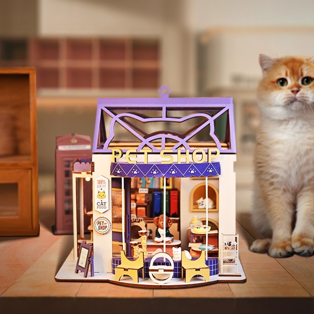 Pet shop Meow Meow DIY House Handmade small house knows my bookstore ...