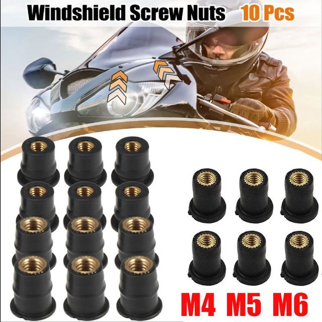 Motorcycle modified windshield nut rubber expansion nut windshield glass M4/M5/M6 rubber screw ...