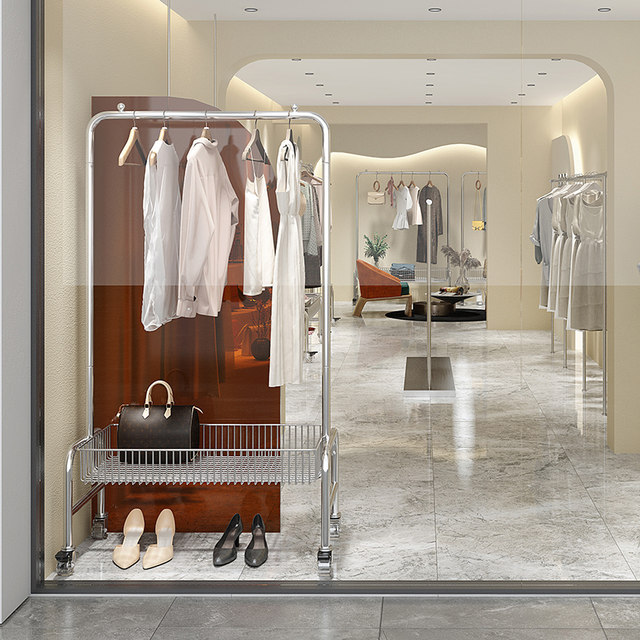 Clothing store display rack, hanger, special shelf, movable floor ...