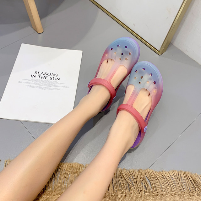 Croc Shoes Women's Summer 2024 New Thick Sole Non-Slip Soft Sole Large ...