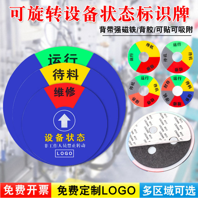 Equipment status sign board acrylic instrument magnetic suction type ...