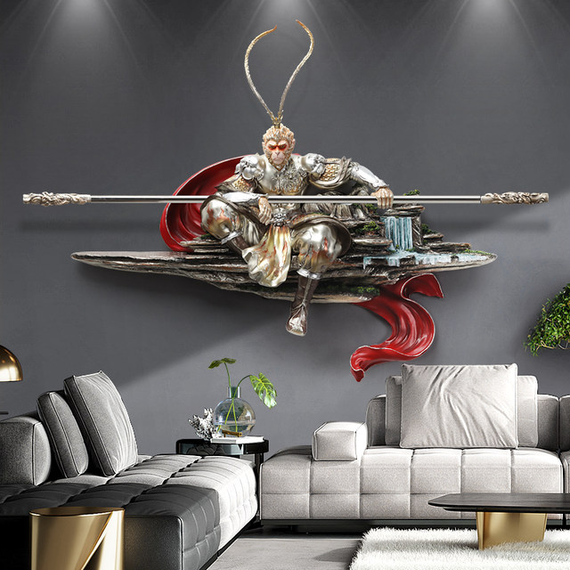 Monkey King Sun Wukong three-dimensional relief wall hanging modern ...