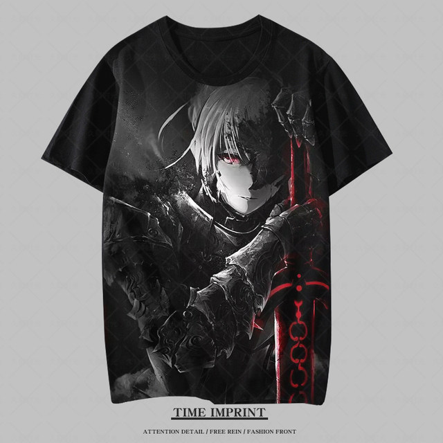 Fate Rin T-shirt short-sleeved knight's pain shirt Lancelot tee quick ...