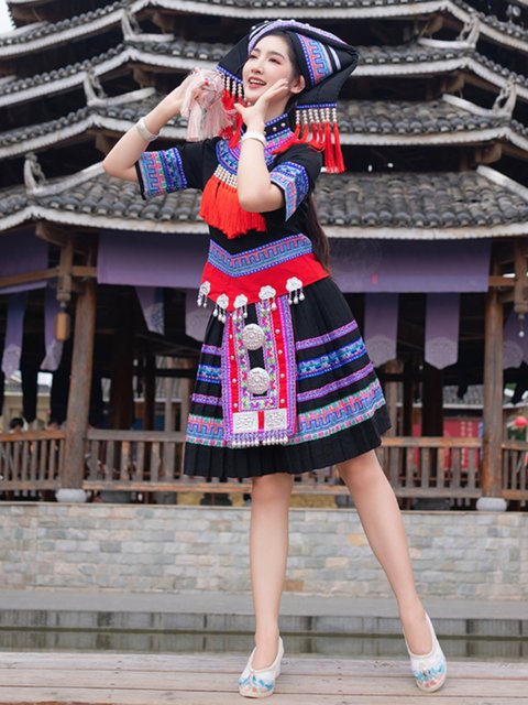 Miao costumes for women Guangxi Zhuang costumes for performances for ethnic minority costumes ...