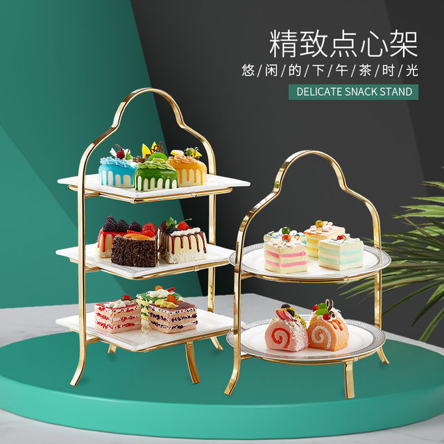 European-style home cold meal tea break three-layer cake snack stand ...