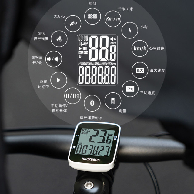 Rock Brothers bicycle computer GPS wireless smart backlight mountain ...