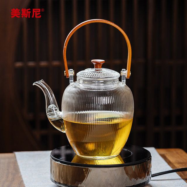 Missi glass teapot large capacity resistance high temperature resistant ...