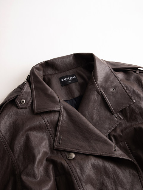 Wanwan light luxury plant protein leather good fit windbreaker style ...