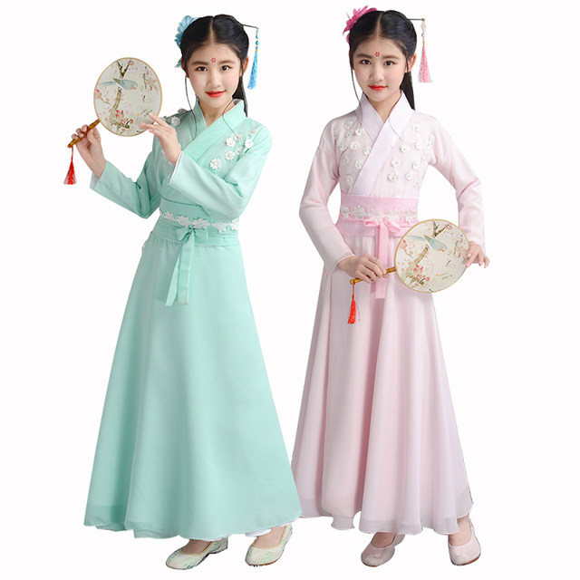 Improve Hanfu Girls Fairy Flower Flower Do not abandon the tulle ...