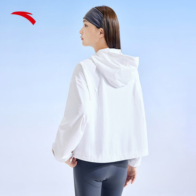 ANTA autumn women's coat thin jacket running fitness hooded cardigan ...