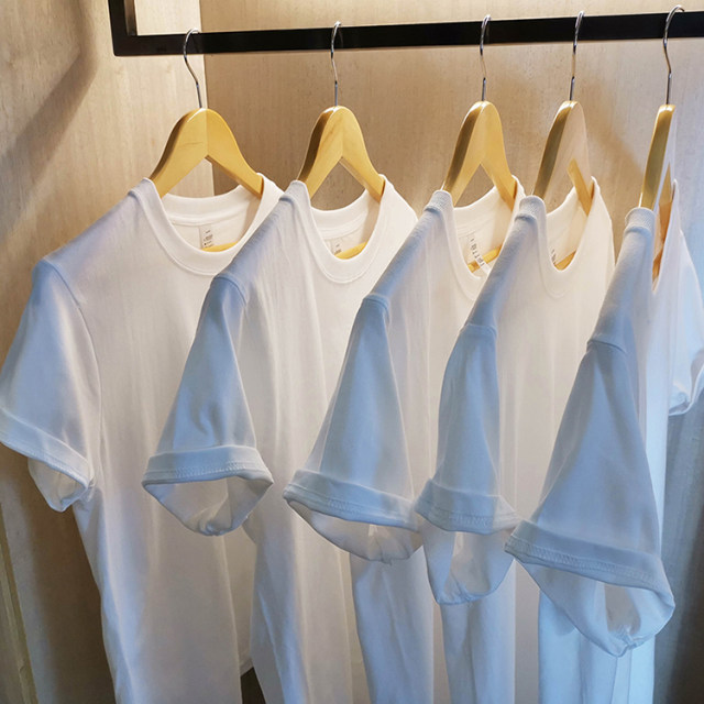 Pure White T-Shirt for Men and Women, Short-Sleeved, Pure Cotton, Solid ...