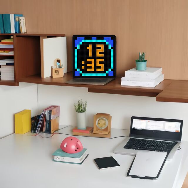 Pixel clock ornaments large digital clock living room bedroom smart ...