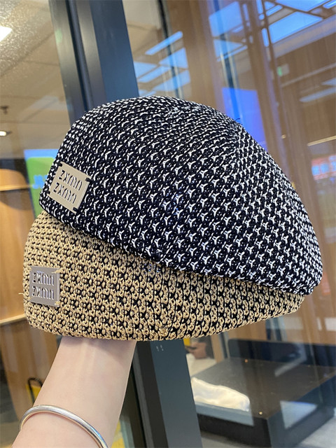 Spring and summer hollow beret women's Korean version breathable ...