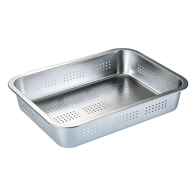 Stainless steel punched filter basin with holes rectangular square ...