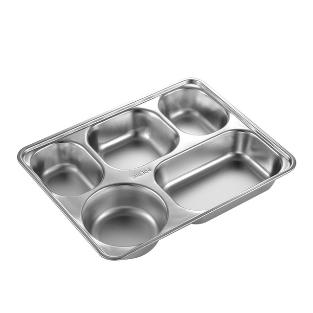 304 stainless steel dinner plate rectangular fast food plate student ...