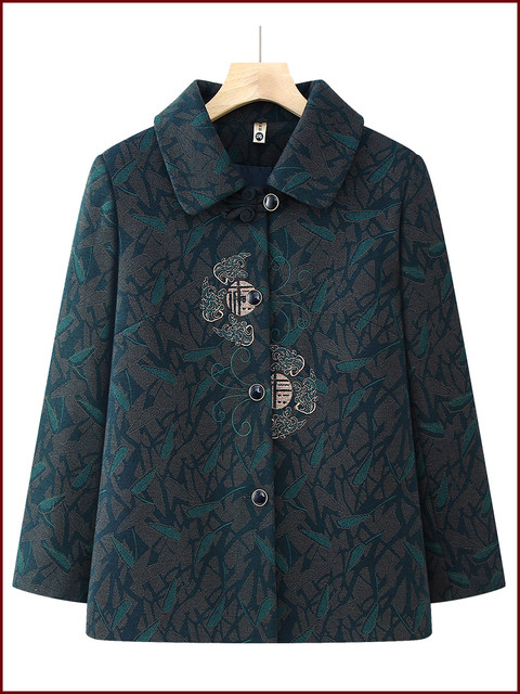 Grandma dressing autumn and winter plus velvet jackets, lapel old lady ...