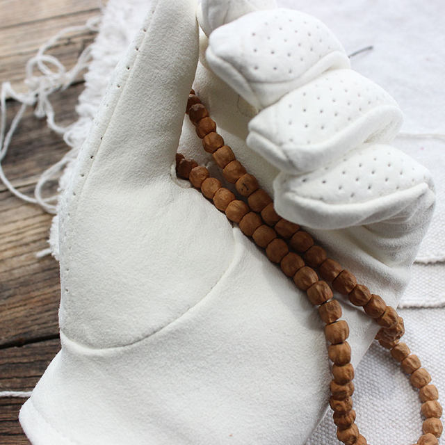 Professional suede deerskin text play walnut gourd Buddha beads ...