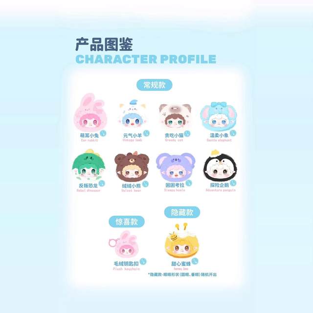 Cute and soft yooki first generation cute mixed bag plush blind box ...