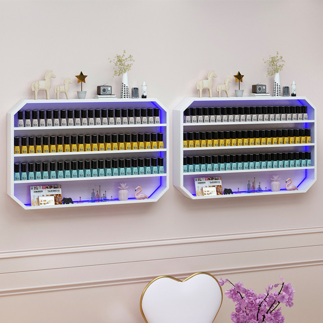 Nail polish glue shelf display rack nail art shelf wall hanging nail ...