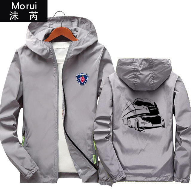 Scania truck heavy truck bus towing scania hooded jacket men's coat ...