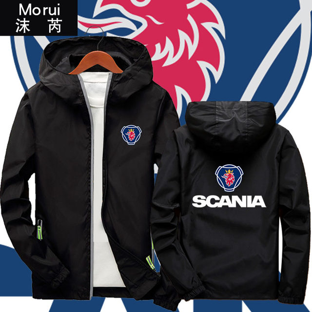 Scania truck heavy truck bus towing scania hooded jacket men's coat ...