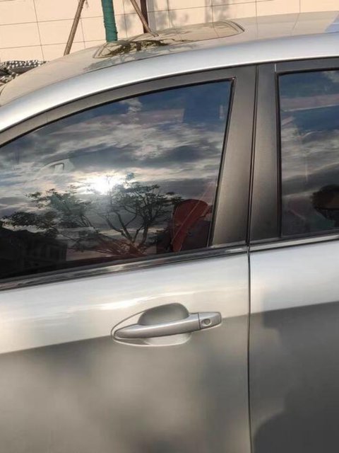 Car carbon fiber film Black interior control column sticker body top ...