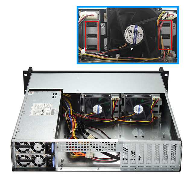 2u server chassis with temperature control screen 6 hot-swappable hard ...