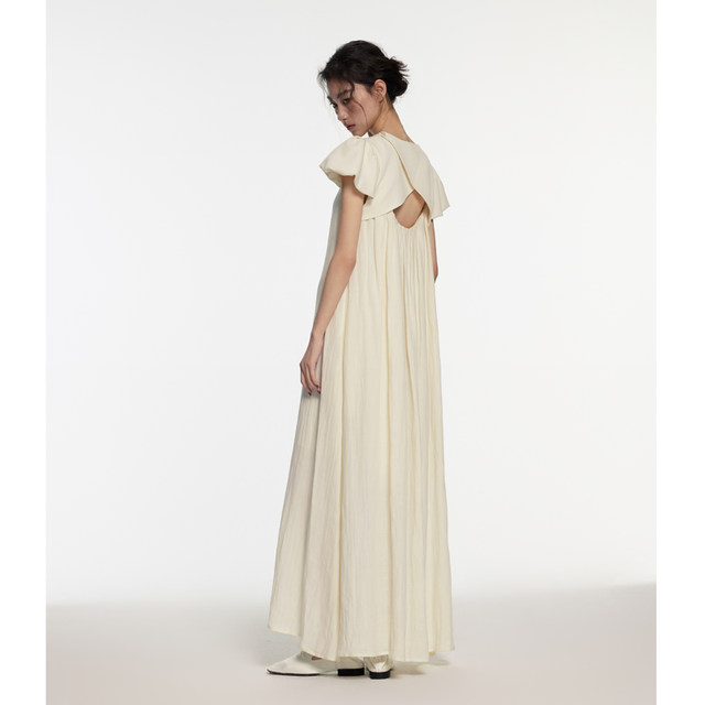 LC2024 Summer New Sexy Backless Large A Version Loose Belly Covering Slim Puff Sleeve Dress Long ...