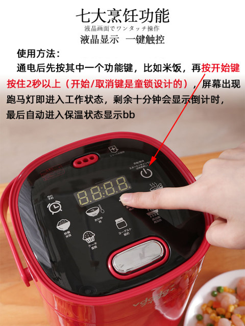 Japanese Vdada Mini Rice Cooker for One Person, Small Smart Multi ...