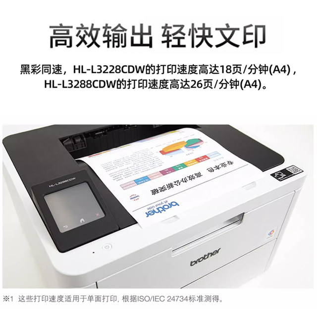Brother color laser printer HL-L3228CDWA4 high-speed double-sided wireless network printing ...