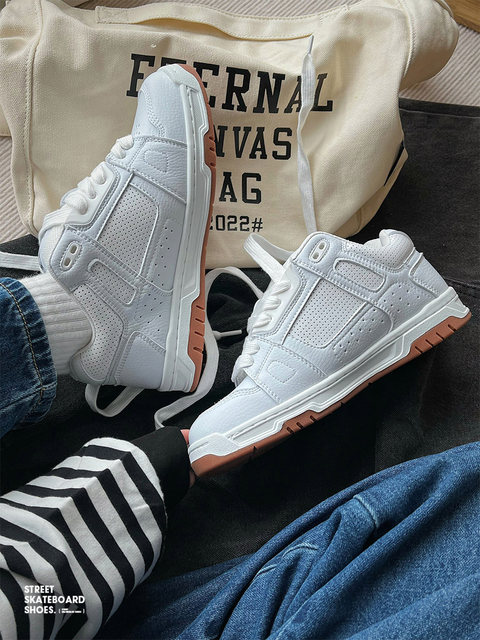 MRA bread shoes men's shoes 2024 new American retro white shoes couples ...