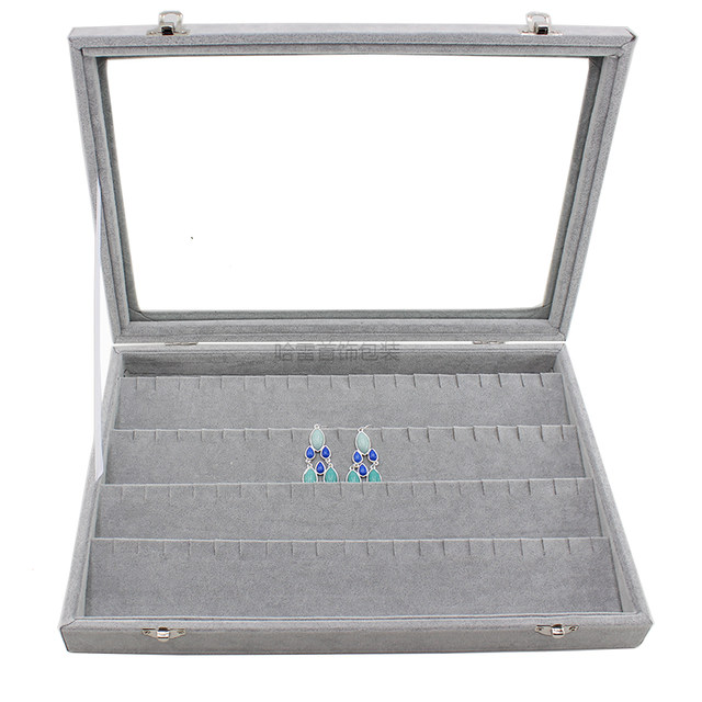 Medium and large ice velvet jewelry box jewelry box ring earrings ...