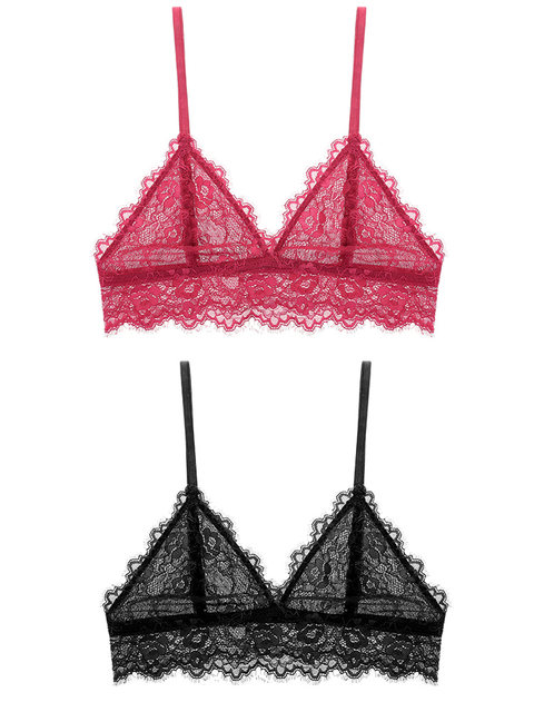 Ascetic pure French lace ultra-thin style triangular cup underwear ...