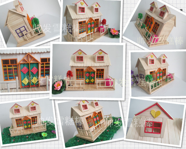 Ice Cream DIY Handmade Model Bouncing Bouncing Small House Villa DIY ...