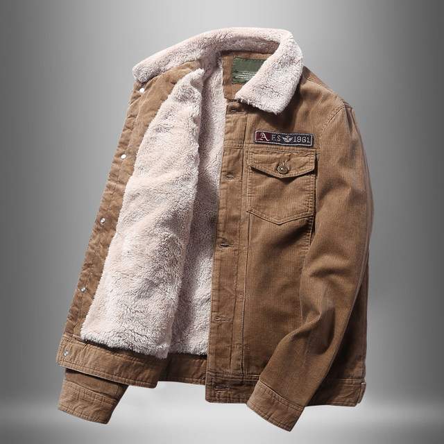 Men's Cordy Cordy Plusure and Velvet Thick Cotton Clothing Retro Gangle ...