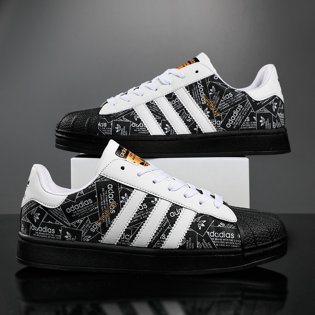 Shell toe gold label sneakers autumn new white shoes for boys and girls ...